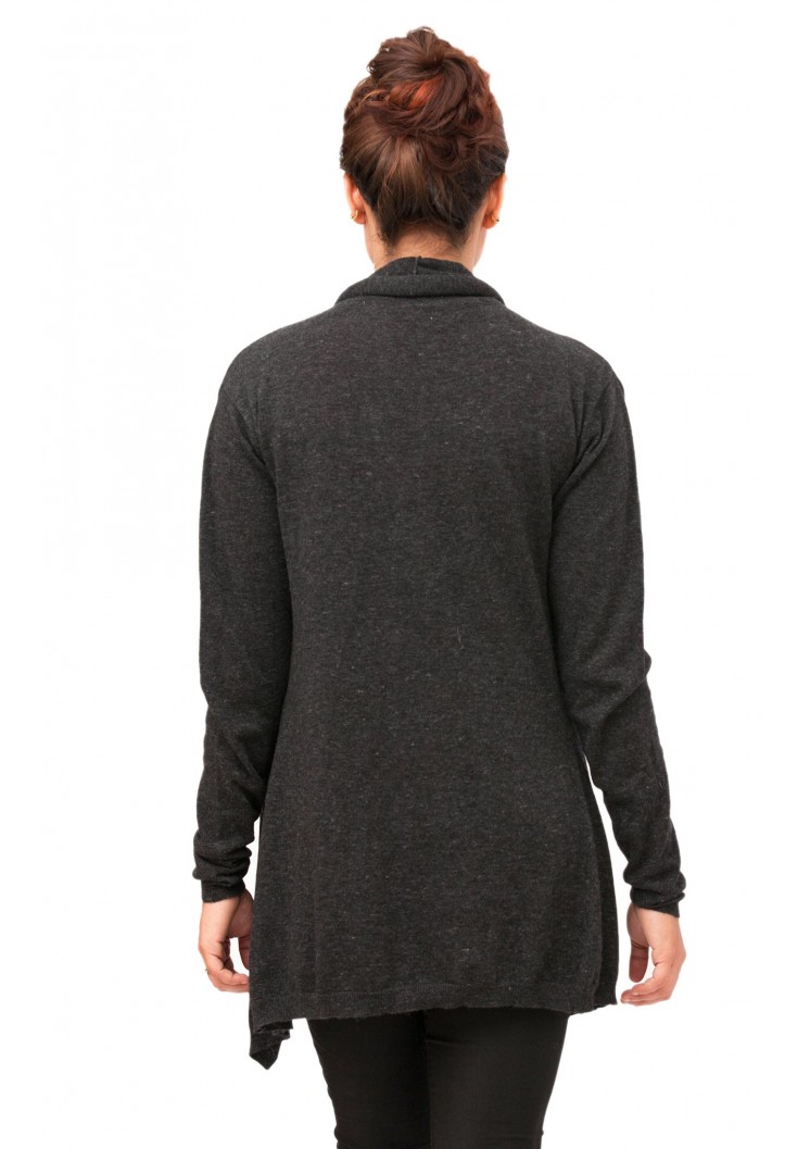 Black Cascade Cashmere Pashmina Waterfall Tunic/Drape Cardigan By Posh ...